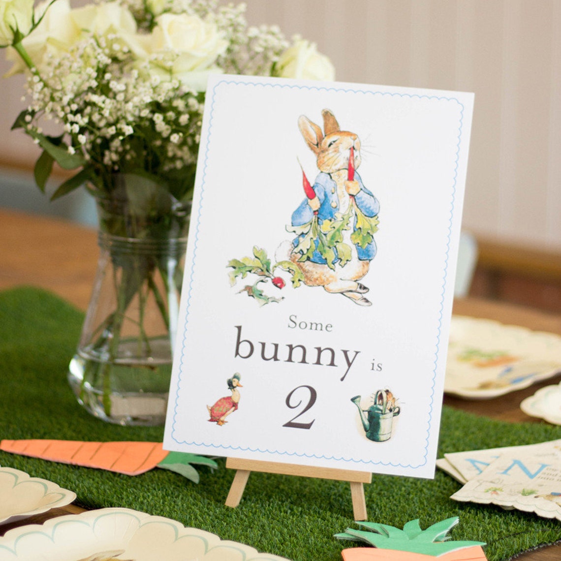 Peter Rabbit 2nd Birthday Table Sign Peter Rabbit Birthday - Etsy