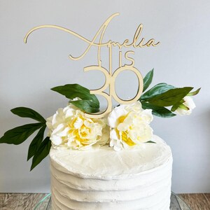 Personalised Wooden Birthday Cake Topper, Name Age Birthday Cake ...
