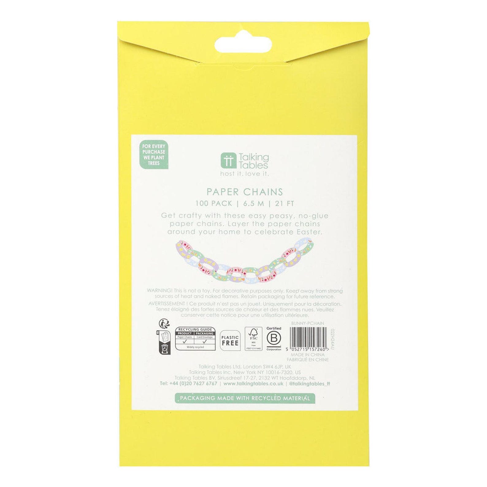 Easter Paper Chains DIY Kit, Spring Party Decorations, No-glue Kids ...