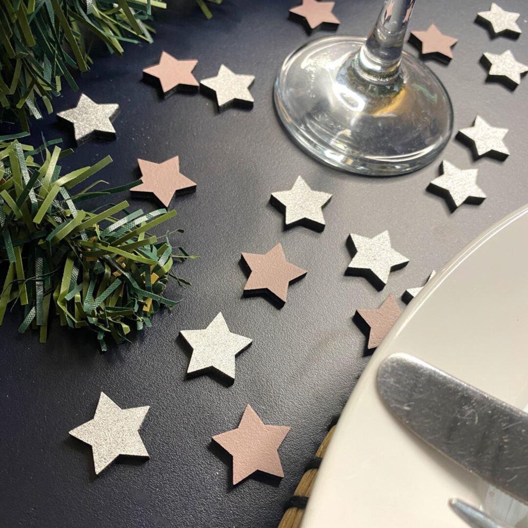 Small Wood Star Table Scatters, Customisable Coloured Wooden Table ...
