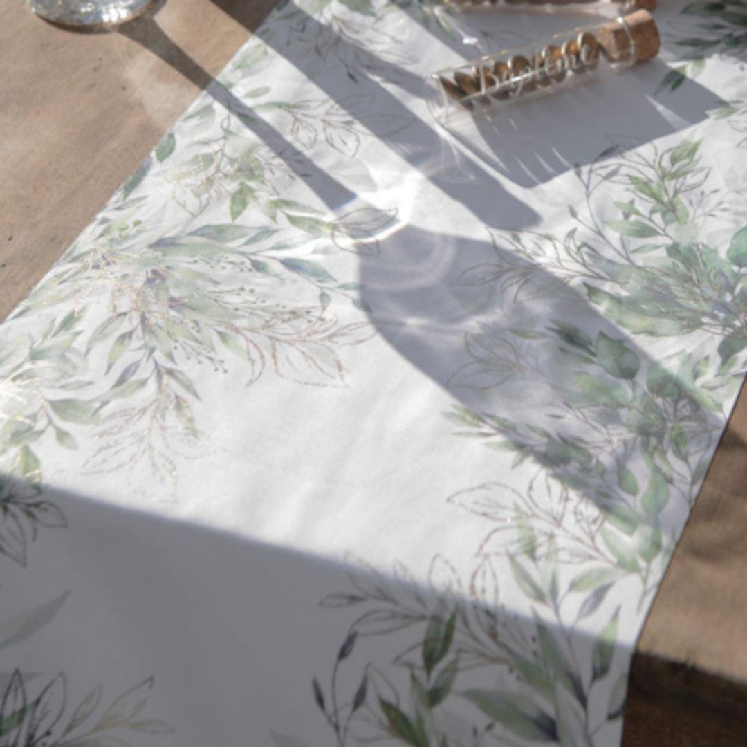 Green Foliage Table Runner, Wedding Birthday Table Cover Decoration ...