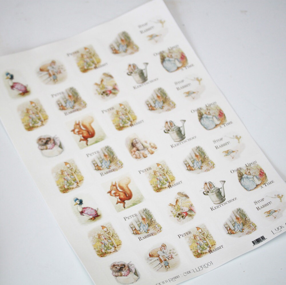 35 Peter Rabbit Stickers Beatrix Potter Sticker Sheet | Etsy