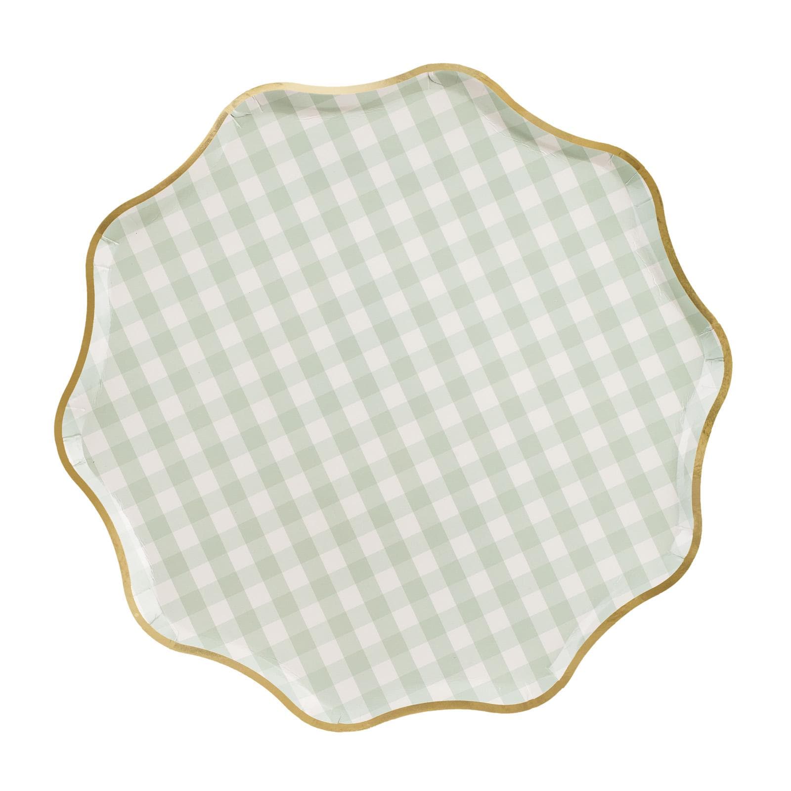 Eco-friendly Green Checkered Paper Plates – Set of 6 Recyclable Party ...