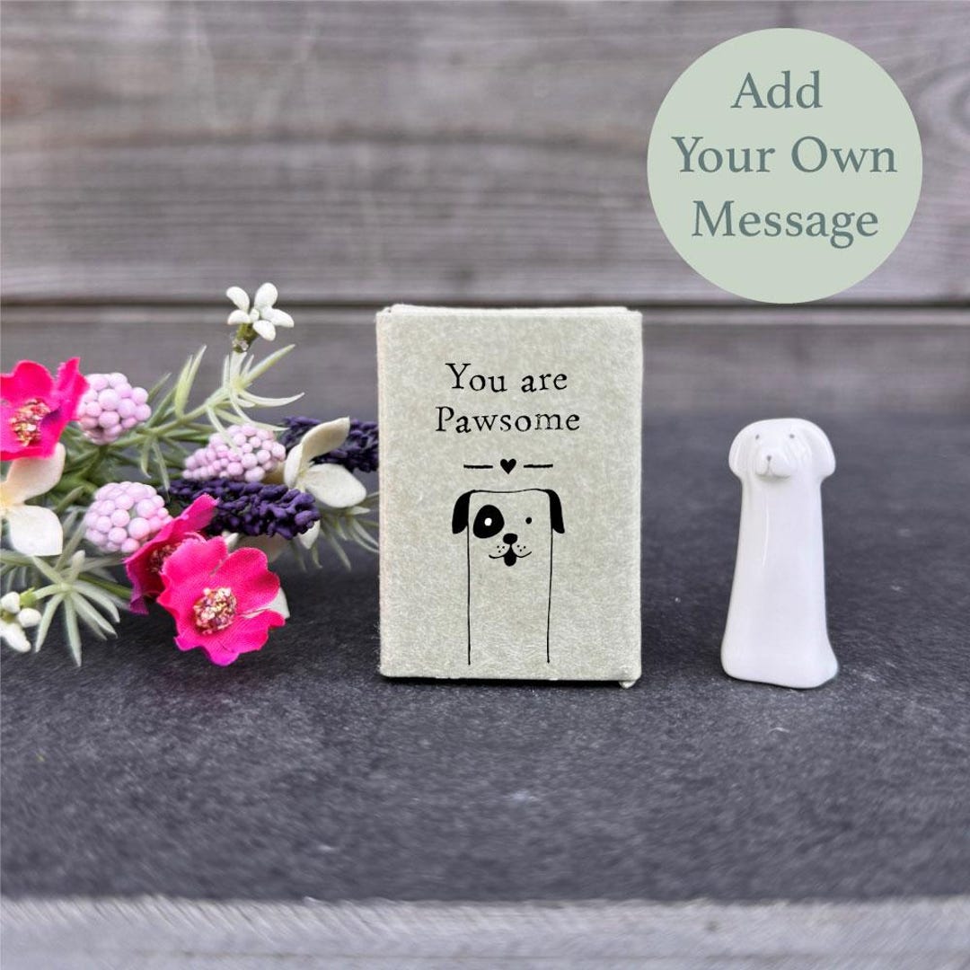 Personalised Small Porcelain Matchbox Dog, Friendship Boxed Gift ...