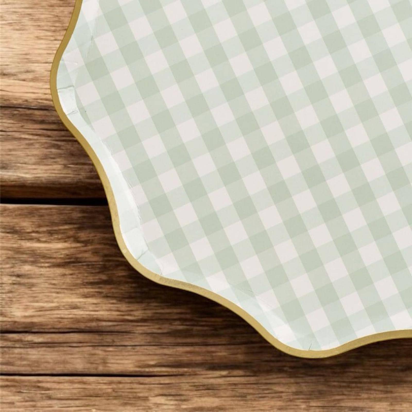 Eco-friendly Green Checkered Paper Plates – Set of 6 Recyclable Party ...