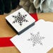 Square Snowflake Rubber Ink Stamp, Christmas Crafts, Festive Wooden ...