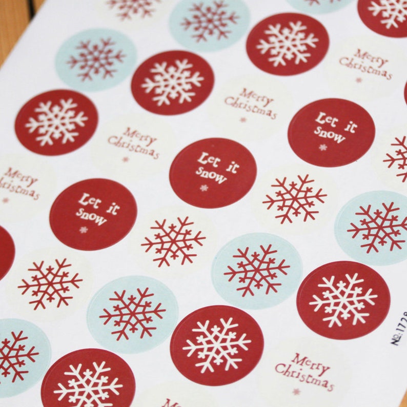 A Christmas Snowflake Sticker Sheet Xmas Craft Christmas - Etsy