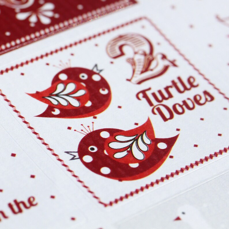 Christmas 12 Days of Christmas Sticker Sheet Xmas Craft | Etsy