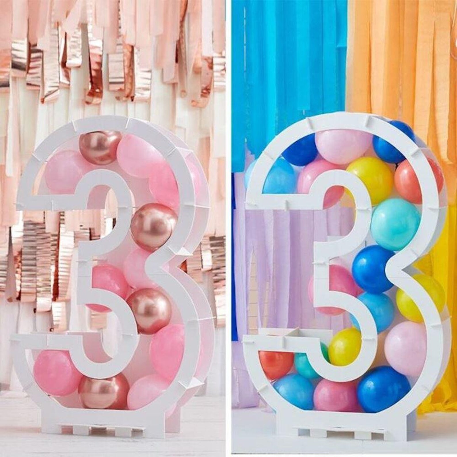 Large Number 3 Balloon Stand, Birthday Decoration, Balloon Holder ...