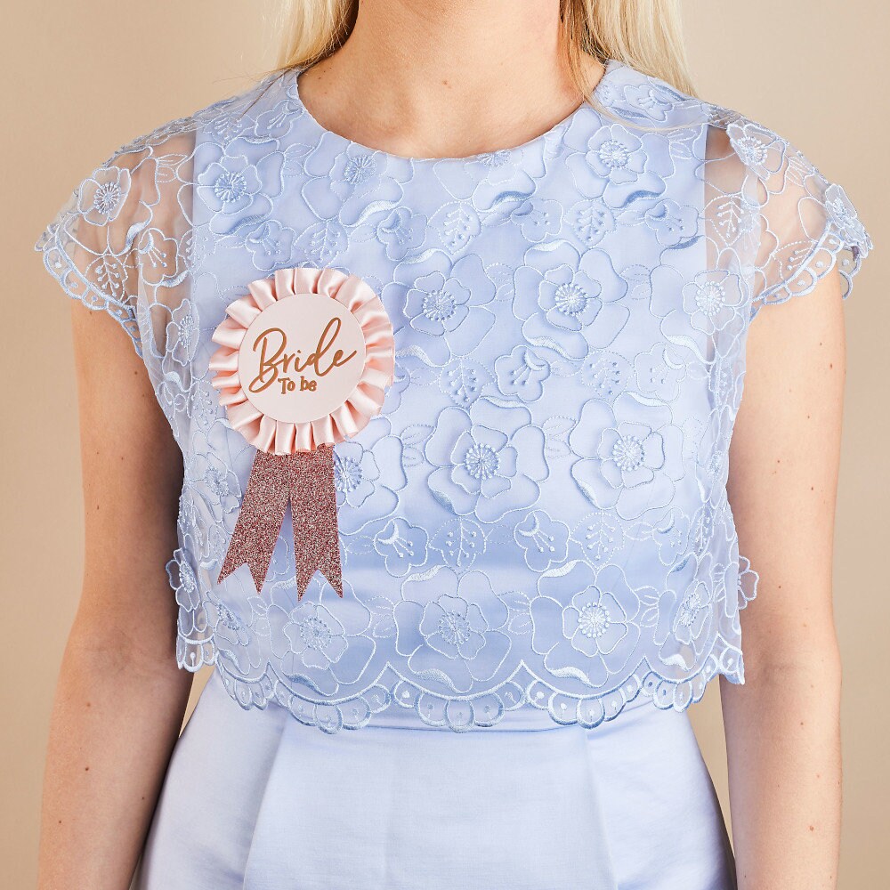 Pink Hen Party Rosette Pin Badge Rose Gold Hen Party Favours | Etsy