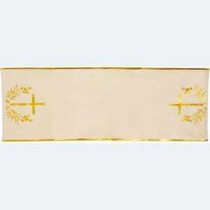 Gold Cross Fabric Table Runner, Christening Religious Celebrations ...