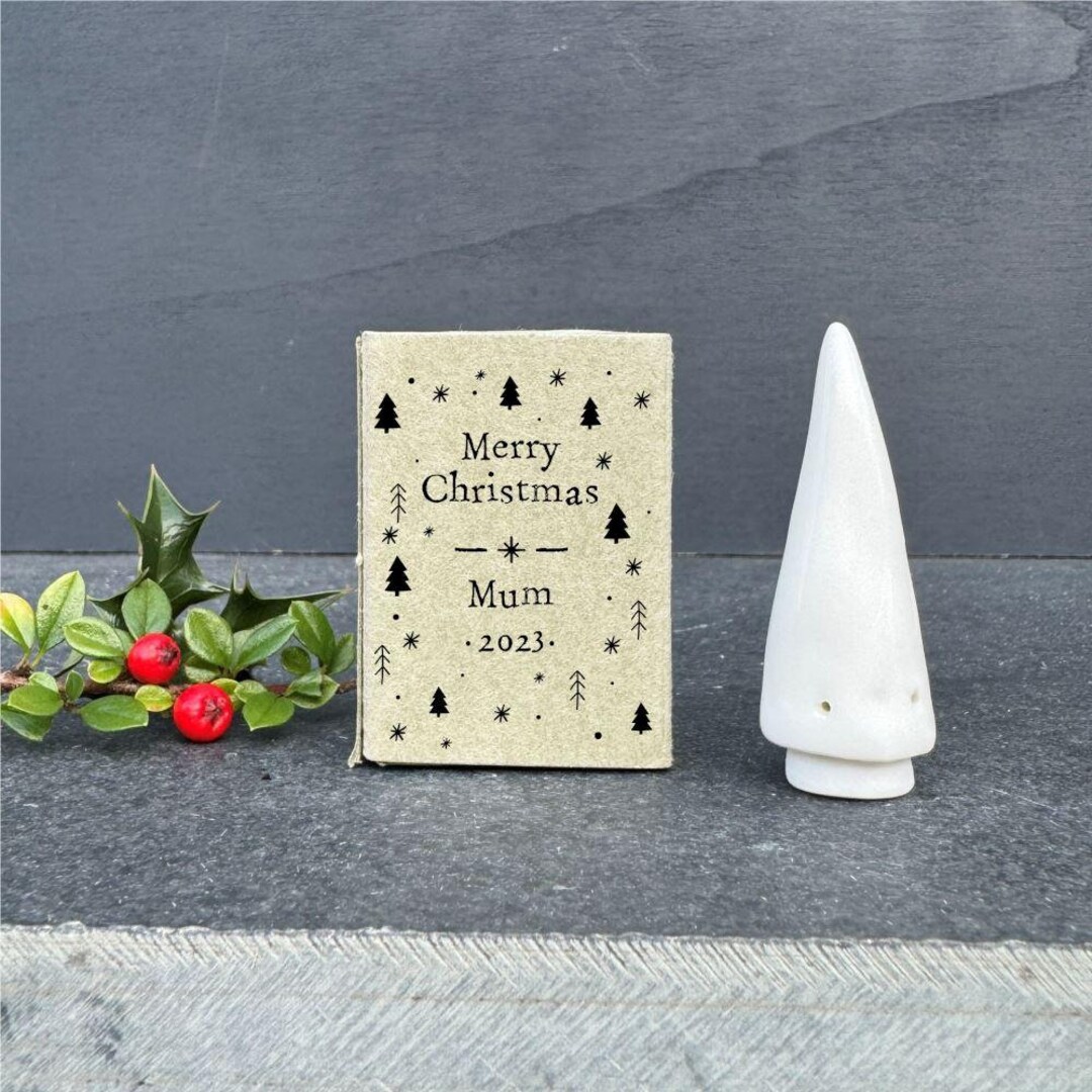 Personalised Porcelain Matchbox Christmas Tree Ornament Merry - Etsy
