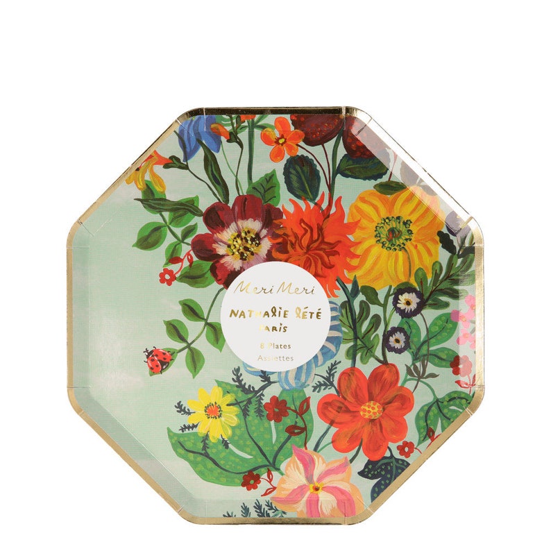 8 Floral Paper Cups Botanical Flowers Party Cups Floral | Etsy