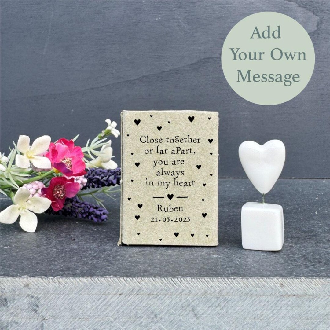 Personalised Porcelain Heart Matchbox Ornament, Always in My Heart Gift ...
