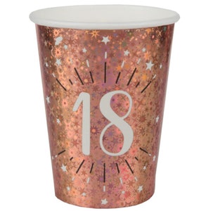 18th Birthday Party Pack for 10 People, Rose Gold 18th Birthday ...