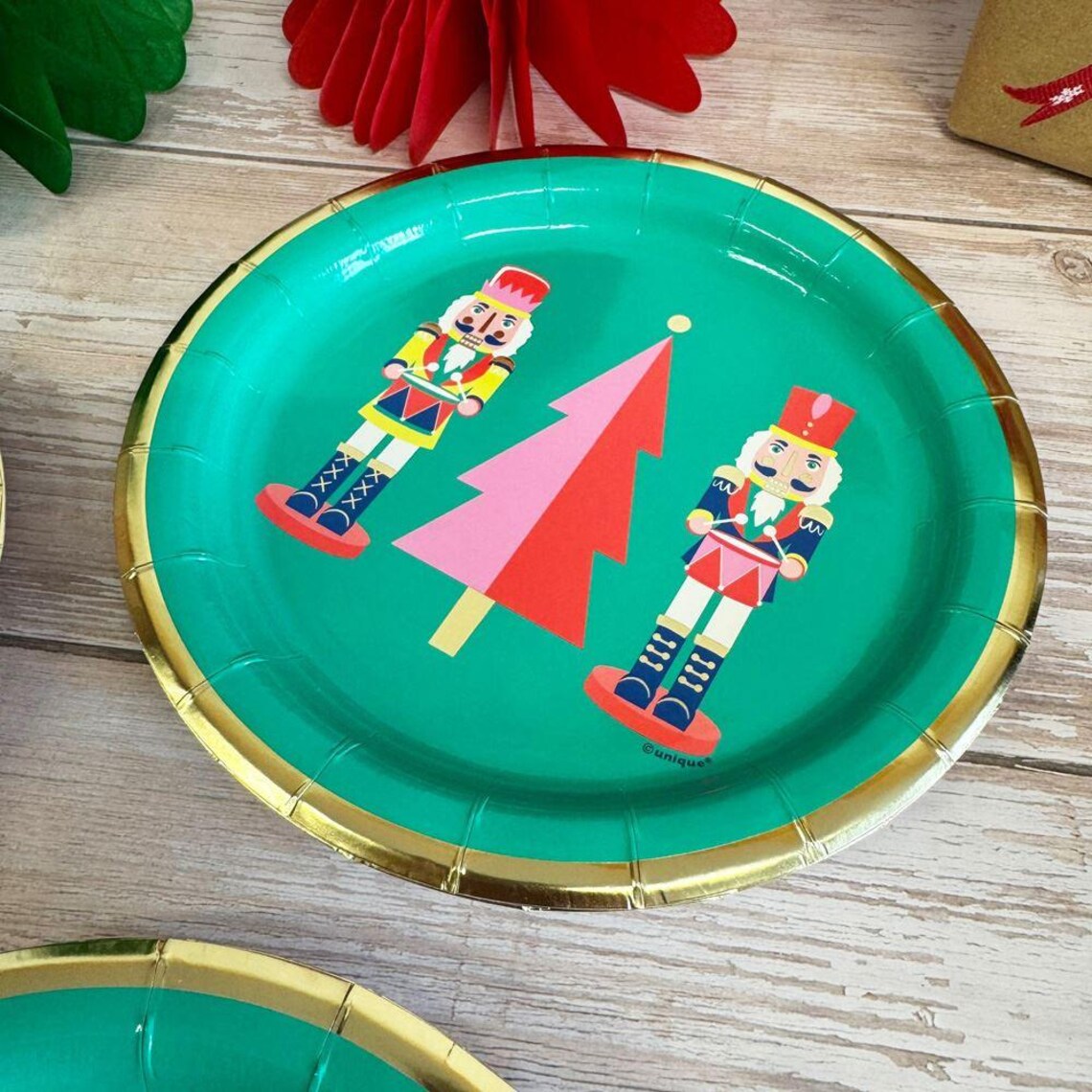 8 Vibrant Small Christmas Nutcracker Dessert Plates, Holiday Partyware ...