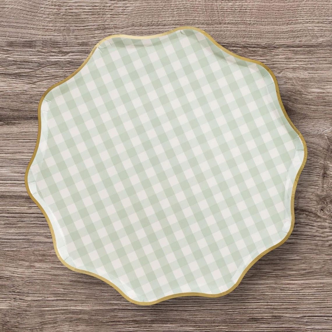 Eco-friendly Green Checkered Paper Plates – Set of 6 Recyclable Party ...