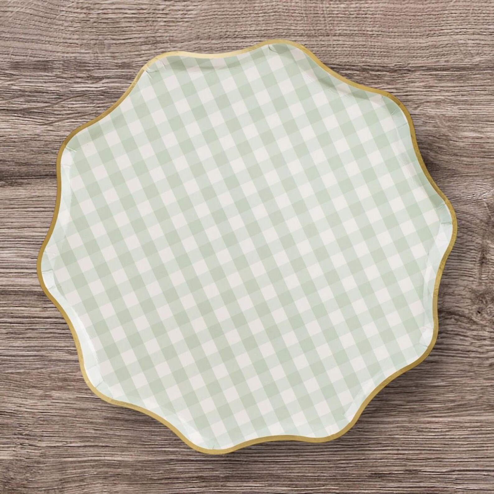 Eco-friendly Green Checkered Paper Plates – Set of 6 Recyclable Party ...