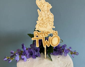 Peter Rabbit Themed Wooden Cake Topper Set - Etsy UK
