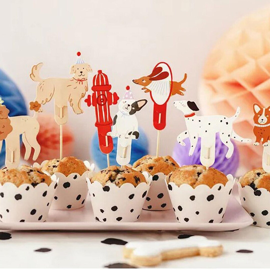 7 Dog Cake Toppers, Animal Cake Decoration, Childrens Birthday Party ...