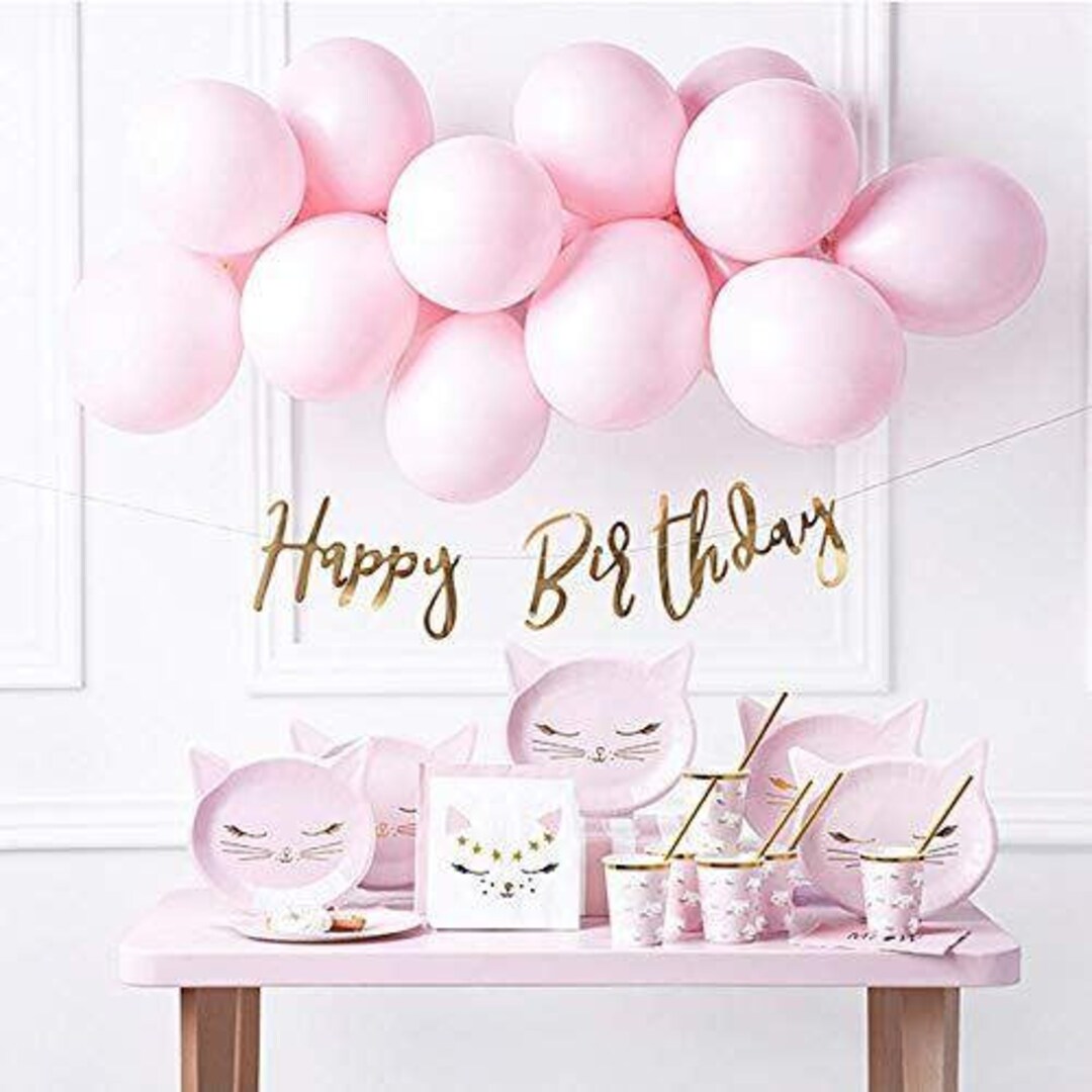 Girls Cat Theme Party Set, Pink Birthday Party Pack, Kitty Party Set ...