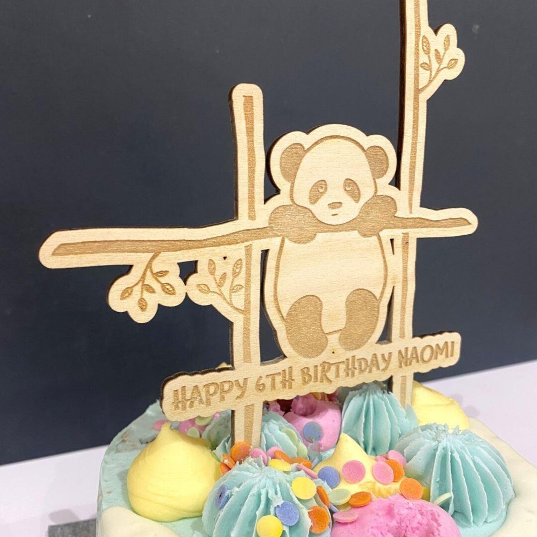 Wooden Personalised Panda Cake Topper, Childrens Animal Birthday Party ...