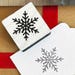 Square Snowflake Rubber Ink Stamp, Christmas Crafts, Festive Wooden ...