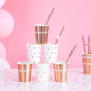 6 Rose Gold Hen Party Cups, Same Penis Forever Paper Cups, Willy Cups ...
