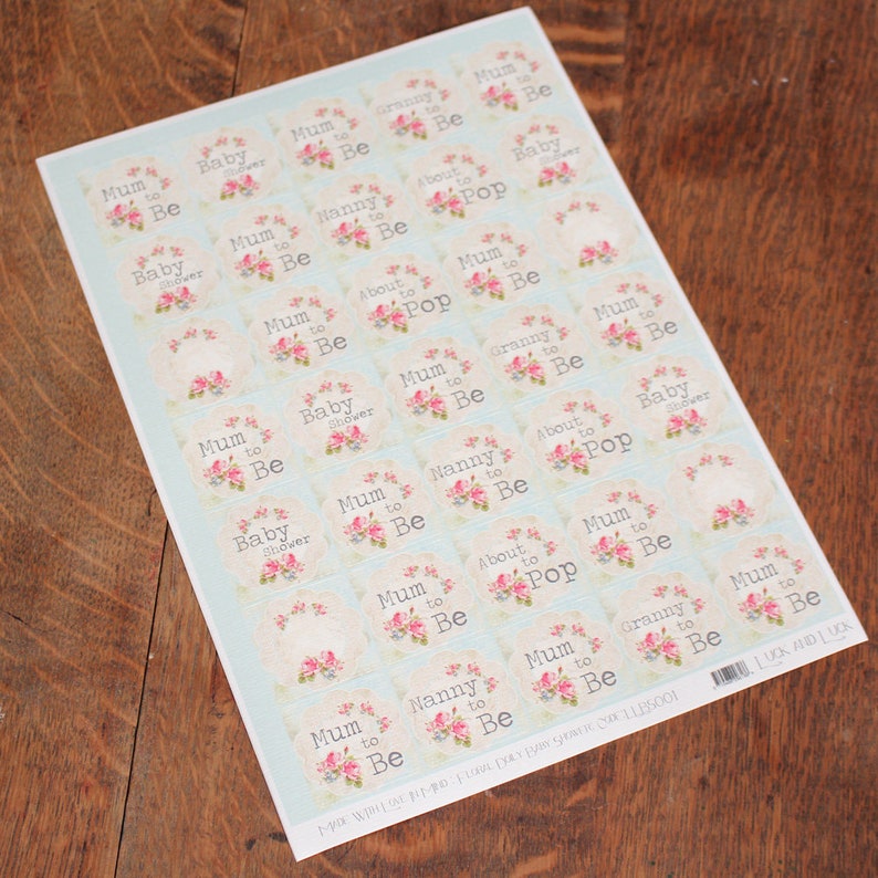 35 Floral Baby Shower Stickers Mum to Be Stickers Baby | Etsy