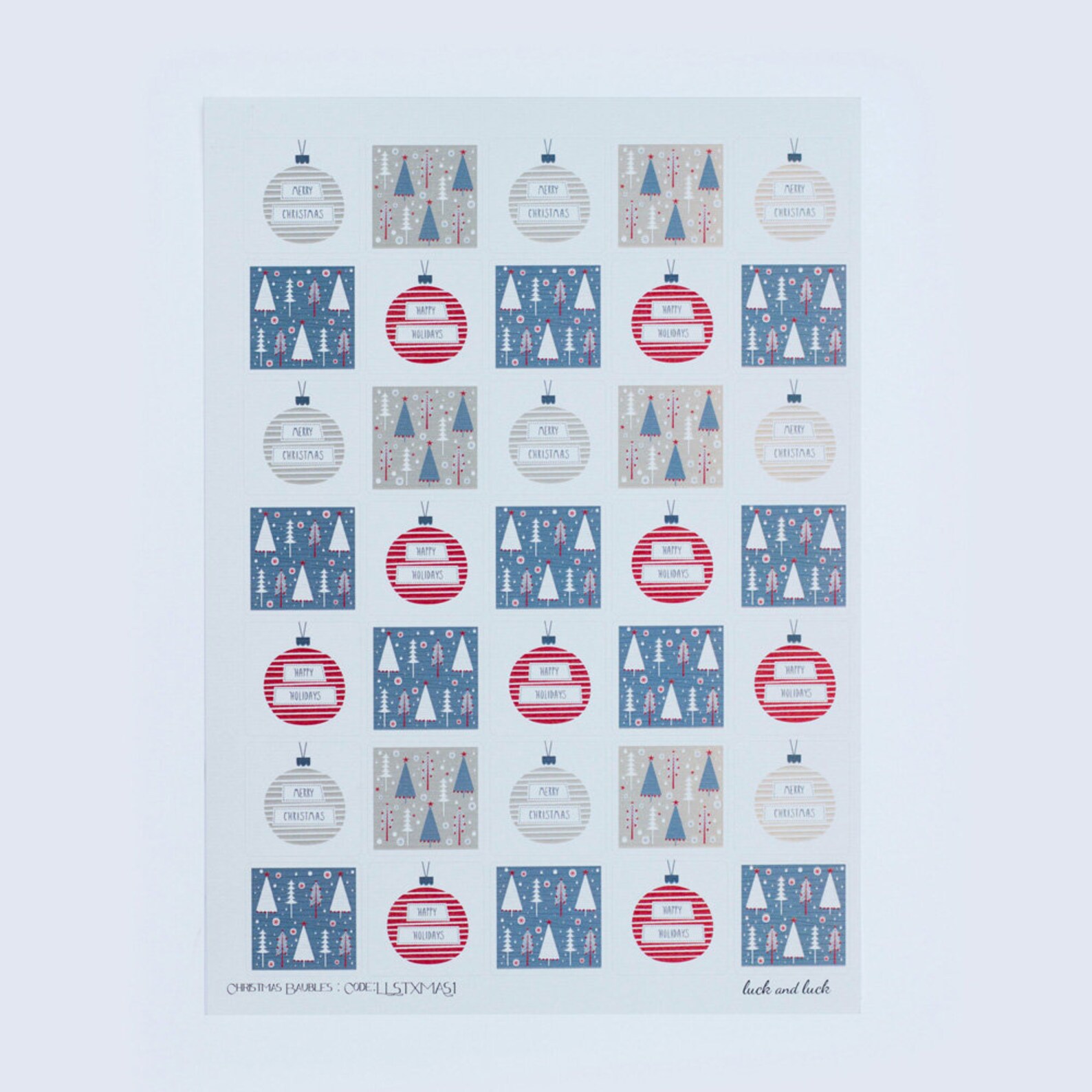 Christmas Baubles Happy Holidays Stickers Christmas Sticker - Etsy