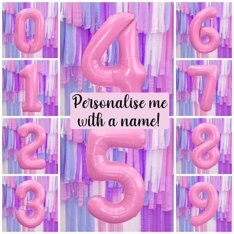 Pink Number Balloon - Etsy