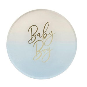 8 Blue Baby Boy Plates, Baby Shower Party, Boy Baby Shower, Blue ...