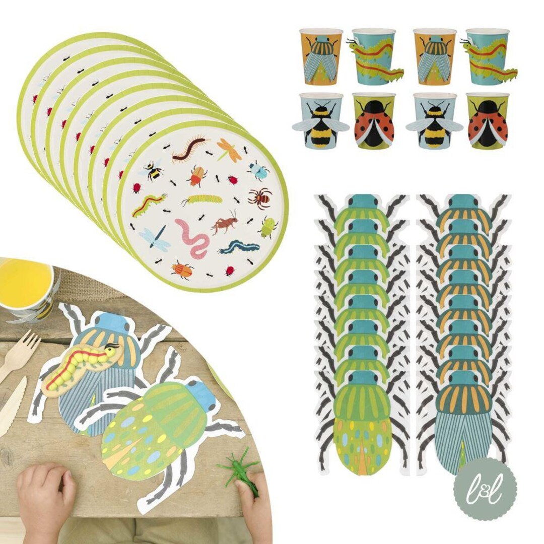 Bug Insect Party Pack for 8, Childrens Animal Creature Birthday Party ...