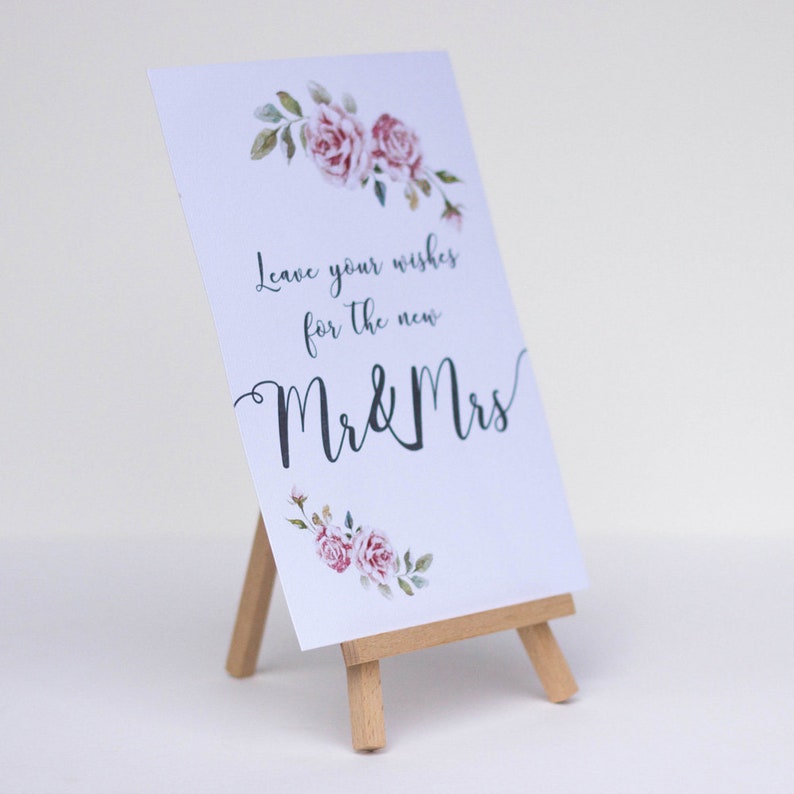 Boho Guest Book Wedding Sign, Leave Your Wishes for the New Mr Mrs ...