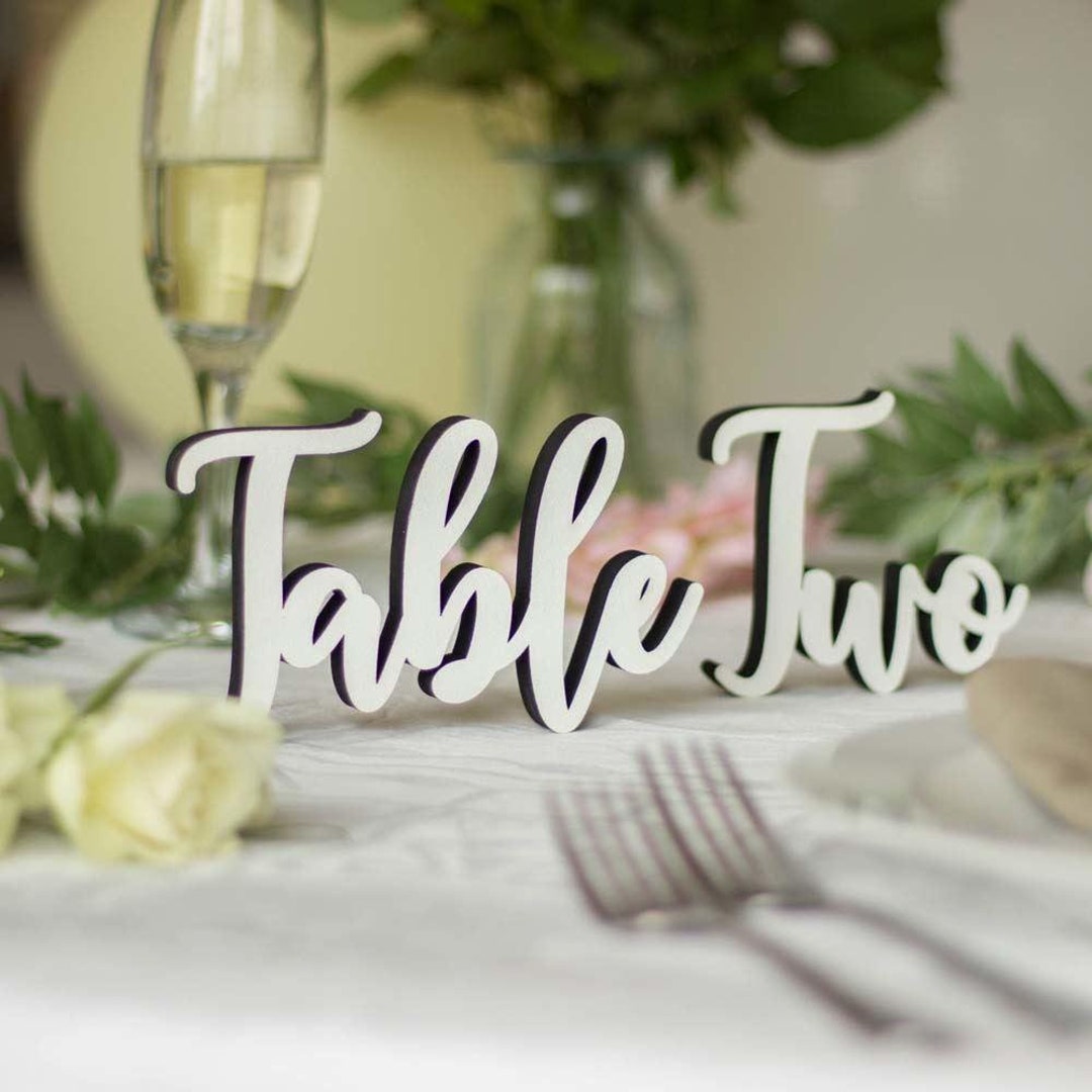 Wooden Wedding Table Numbers and Top Table Sign, Customisable Table ...