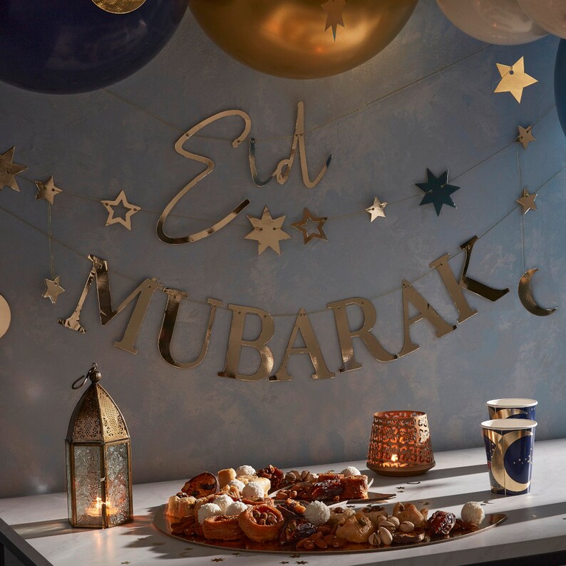 Eid Celebrations Gold Eid Mubarak Tableware and Decorations - Etsy UK