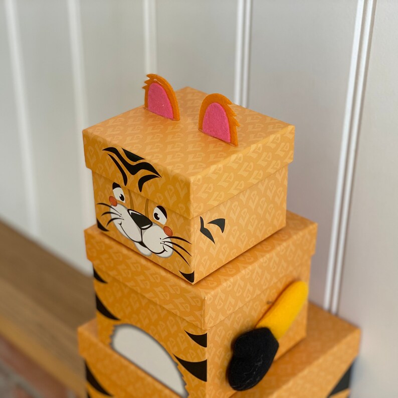 Stackable Tiger Animal Gift Boxes Childrens Nested Box - Etsy