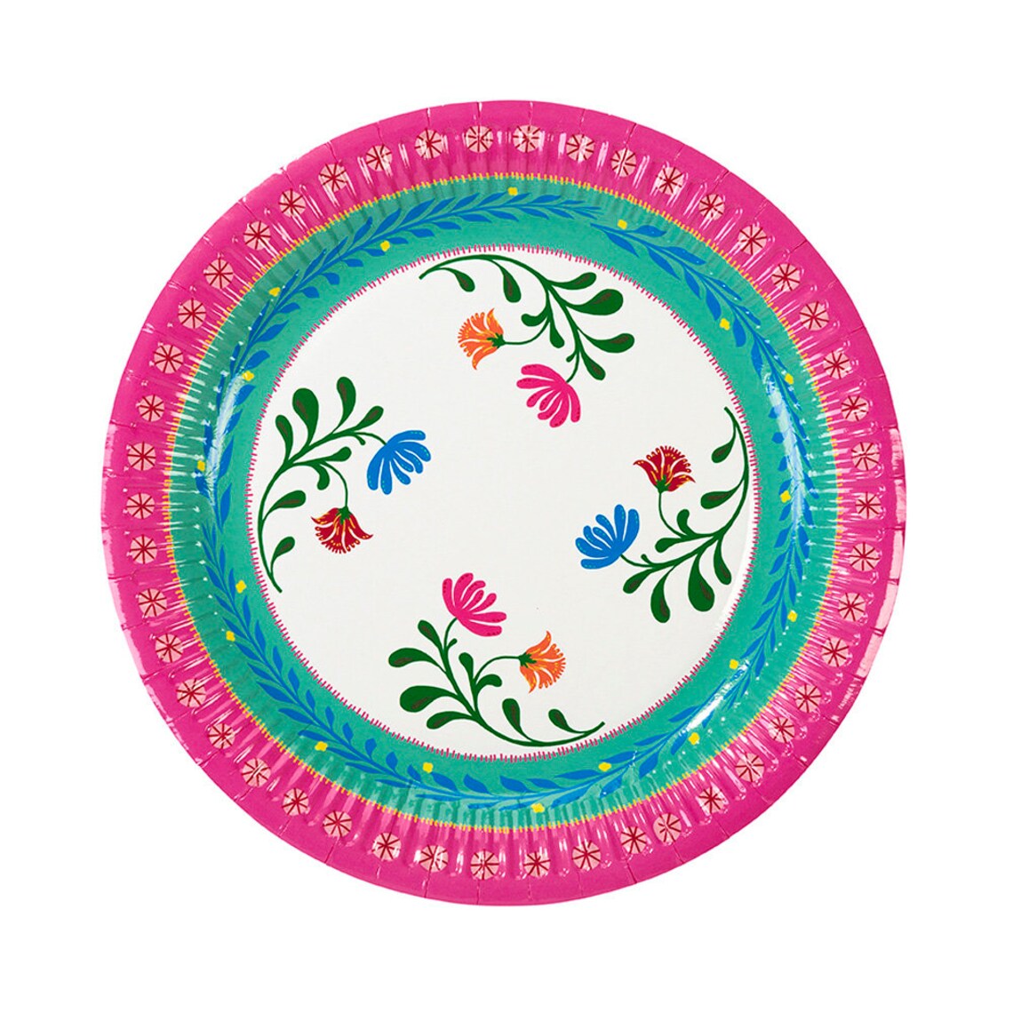 12 Floral Boho Bright Paper Party Plates Boho Wedding Plates - Etsy UK