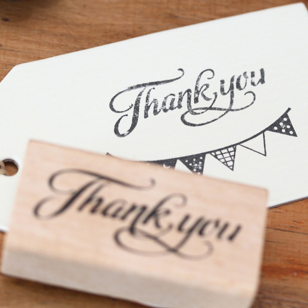 Thank You Script Wooden Rubber Ink Stamp, Craft Stamps, DIY Wedding ...