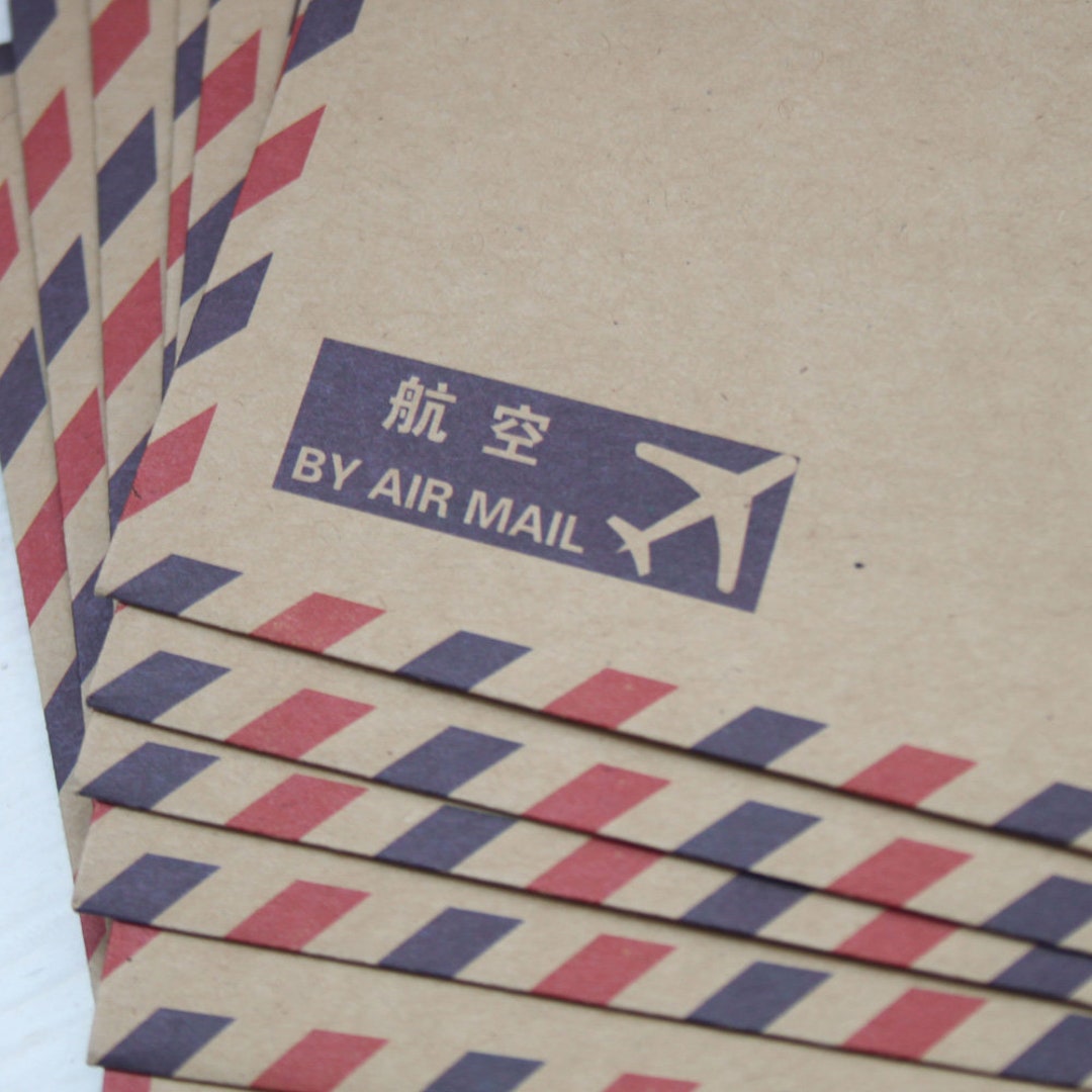 10 Vintage Style Airmail Envelopes, Travel Gifts, Wedding Favours ...