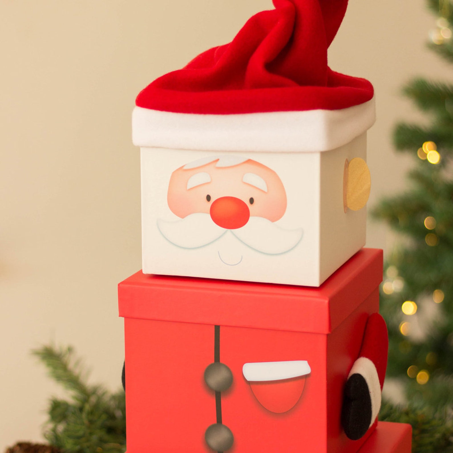 Stackable Santa Christmas Gift Boxes Nested Christmas Eve - Etsy