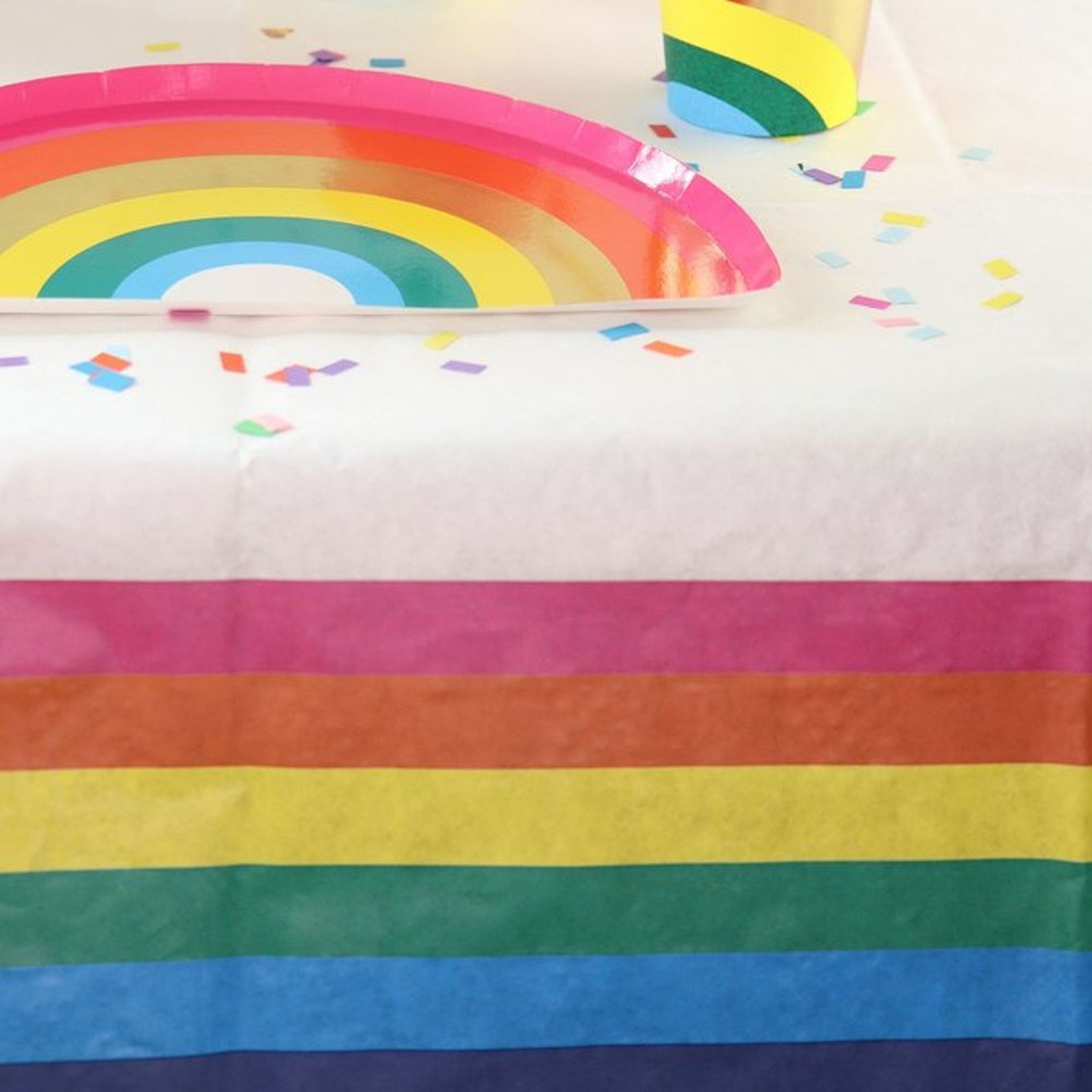 12 Rainbow Plates Birthday Party Plates Bright Rainbow - Etsy