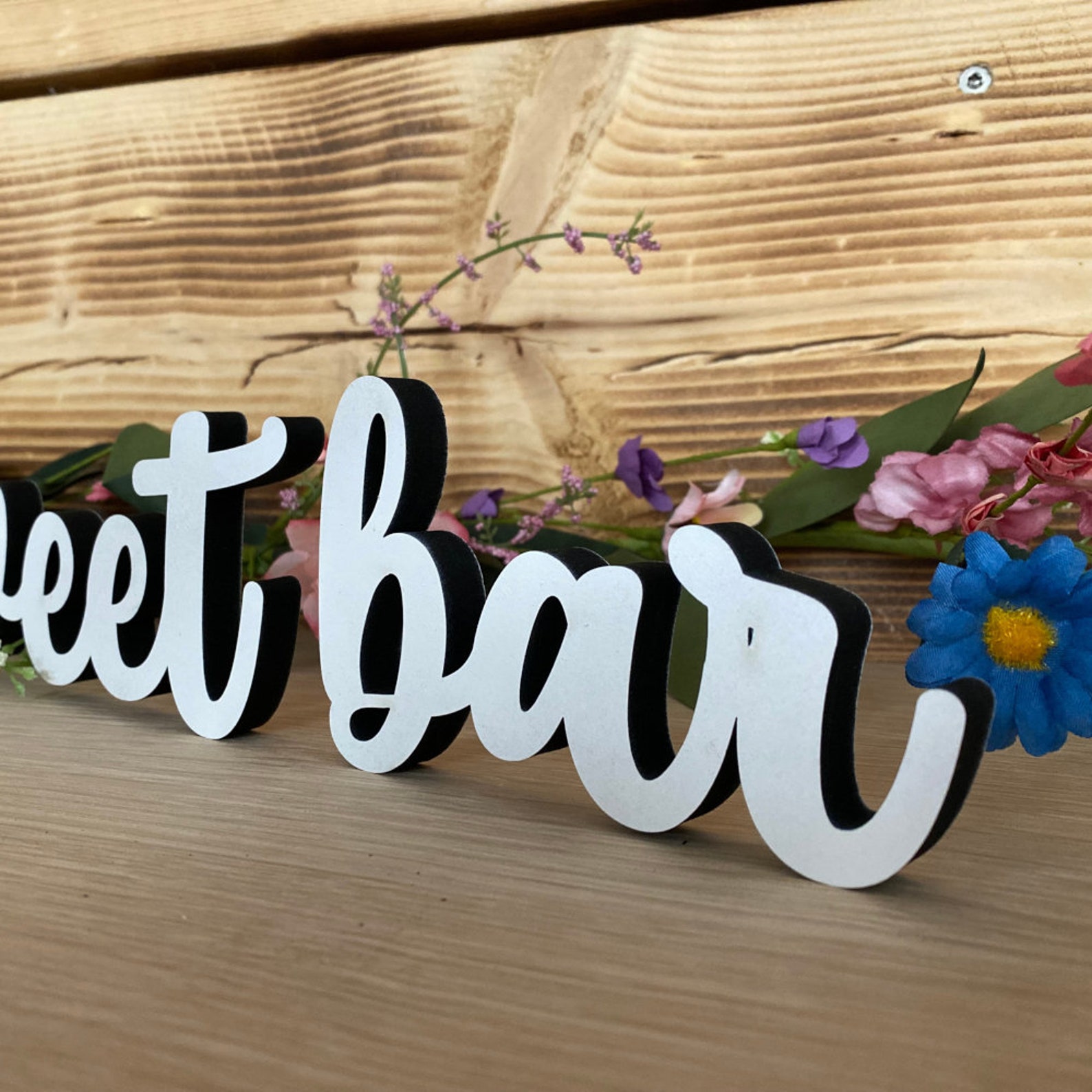 Wooden Wedding Sweet Bar Sign White Wedding Table - Etsy
