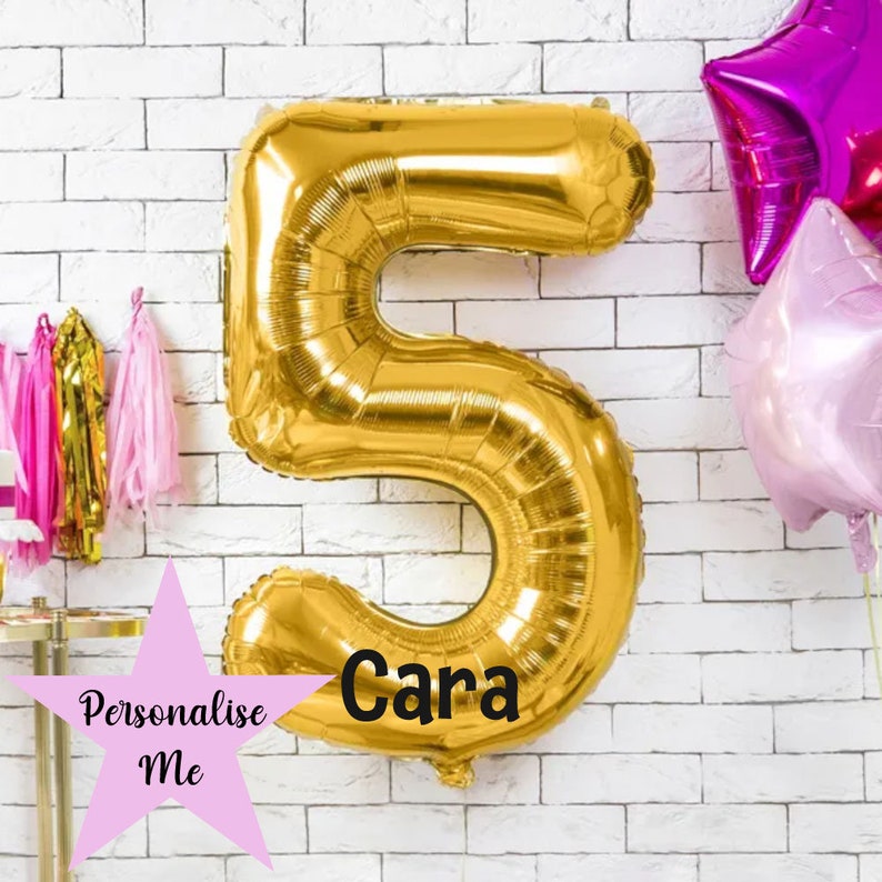 Large Gold Foil Number 5 Balloon – Giant Birthday Party Decor, Photo ...