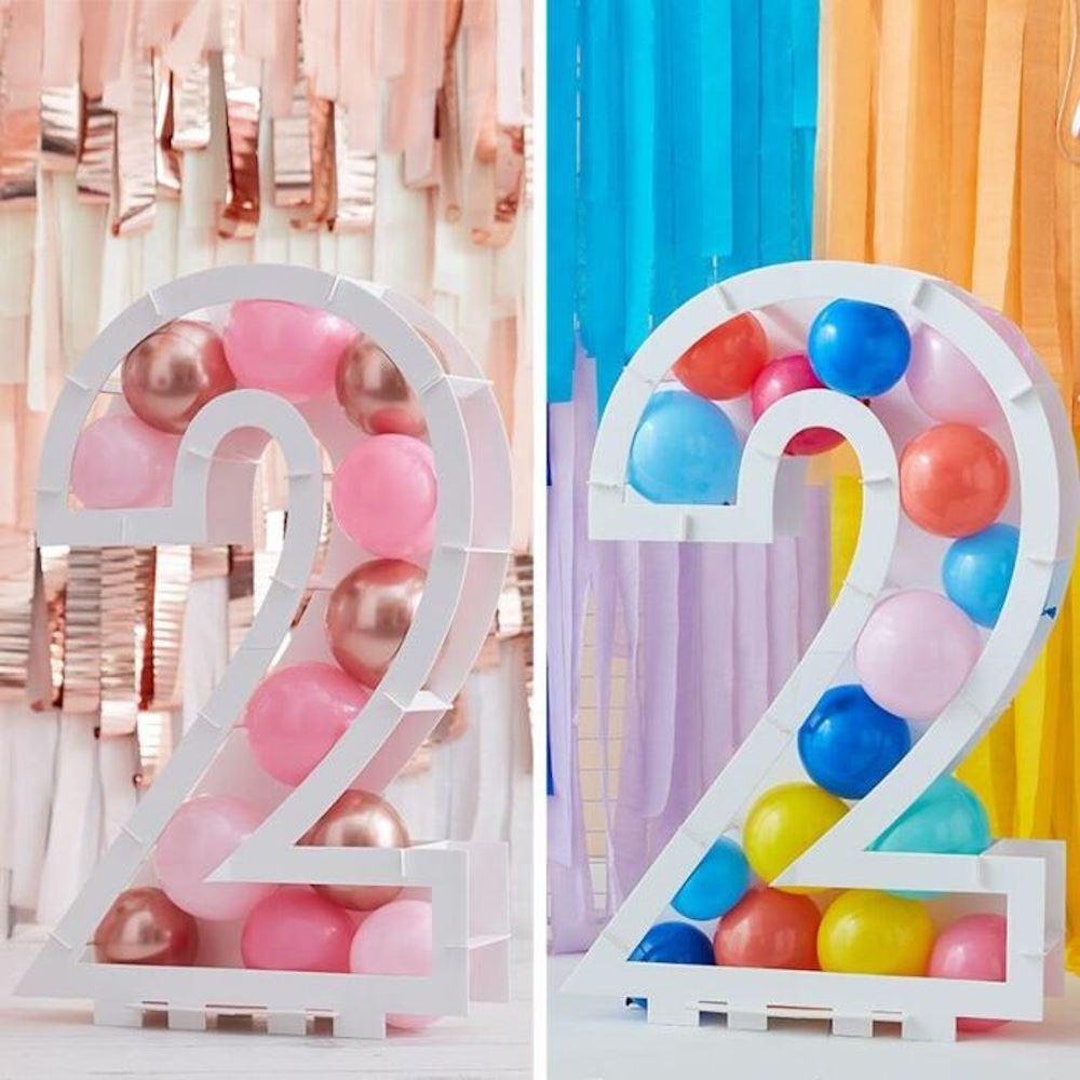 Large Number 2 Balloon Stand, Birthday Decoration, Balloon Holder ...