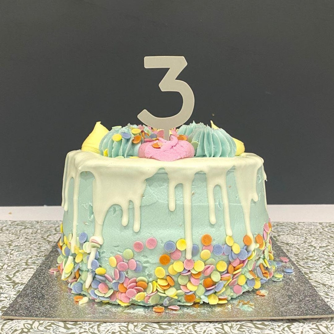 Acrylic Number 3 Birthday Cake Topper, Age Cake Decorations ...