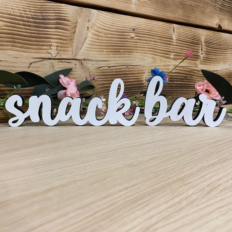 Wedding Snack Bar Standing Table Sign Wooden Table - Etsy