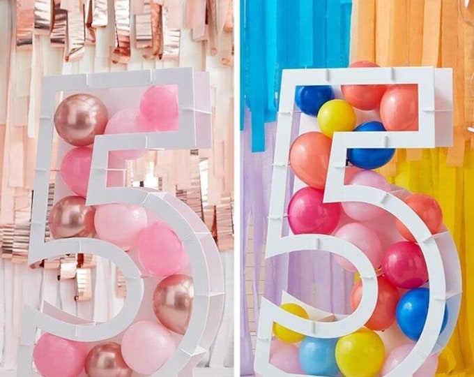 Large Number 5 Balloon Stand, Birthday Decoration, Balloon Holder ...