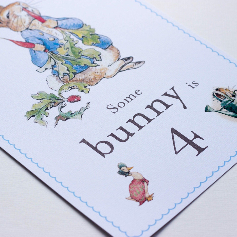 Peter Rabbit 4th Birthday Table Sign, Peter Rabbit Birthday Sign, Some ...