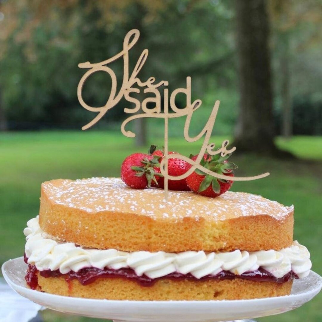 Wooden Hen Party Cake Topper She Said Yes Cake Decoration Etsy
